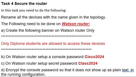 Solved Task 4 ﻿secure The Routerin This Task You Need To Do