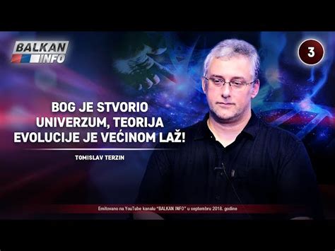 INTERVJU Tomislav Terzin Bog je stvorio univerzum teorija evolucije je većinom laž