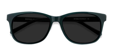 Borneo Rectangle Green Frame Prescription Sunglasses Eyebuydirect