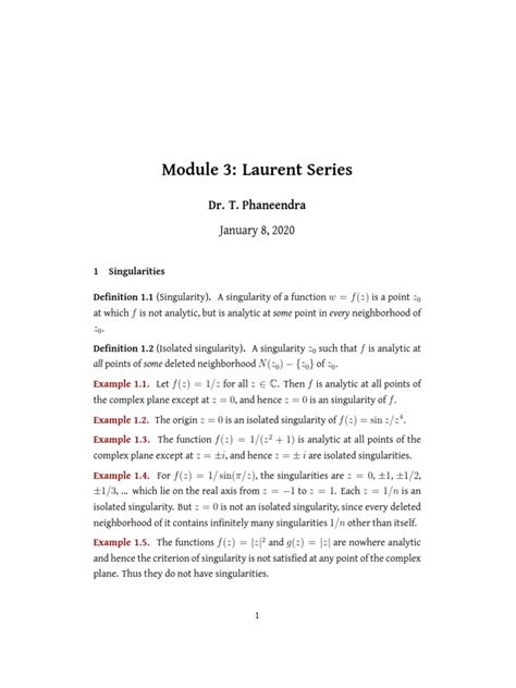 Laurent Series Pdf Analytic Function Algebra