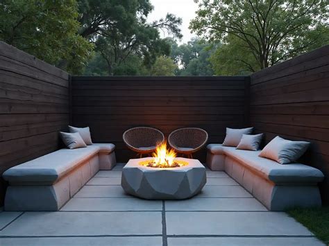 Cozy Recreation Area With Gaudi Inspired Design And Fire Pit