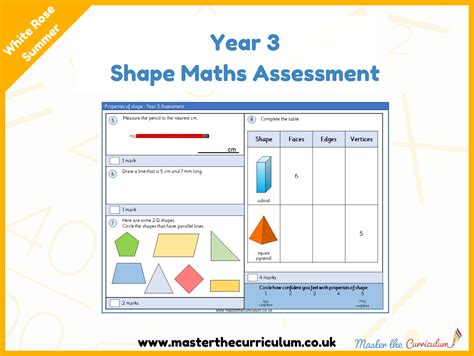 Year 3 Shape Maths Assessment Master The Curriculum