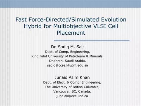 Ppt Fast Force Directedsimulated Evolution Hybrid For Multiobjective