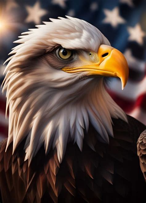 American Bald Eagle In Front Of U S Flag Artofit