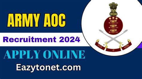 Army AOC Recruitment 2024 Online Apply Notification Eligibility Exam