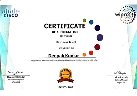 Deepak Kumar On Linkedin Wipro Cisconetworking Wiproite