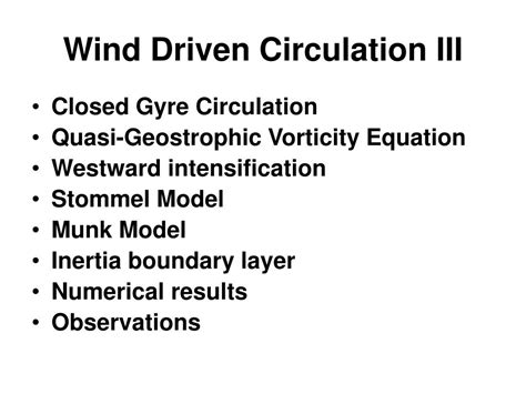 Ppt Wind Driven Circulation Iii Powerpoint Presentation Free