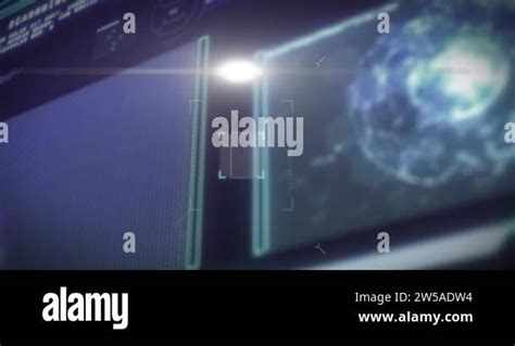 Animation Of Qr Code And Data Processing On Interface Digital Interface Communication And