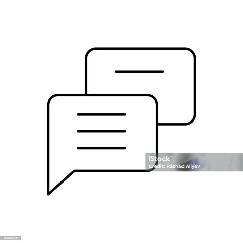 Ilustración De Burbujas De Chat Icono Seo Línea Simple Esboza Elementos