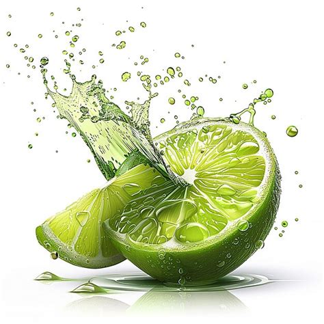 A Lime Splash With Water Splashing On It And A Lime Splash Premium Ai Generated Image