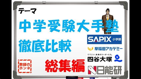 「中学受験大手塾 徹底比較」総集編！ Youtube