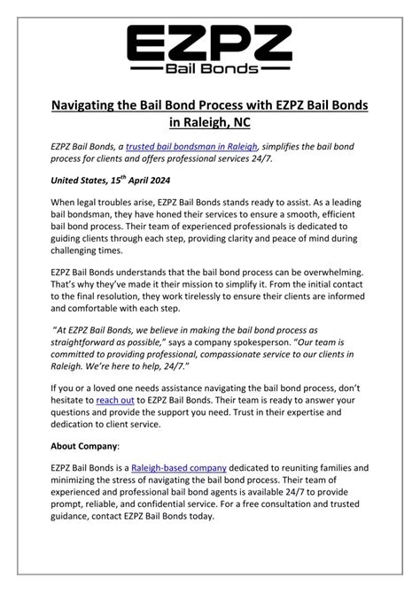 Ppt Simplifying The Bail Bonds Process In Raleigh Ezpz Bail Bonds