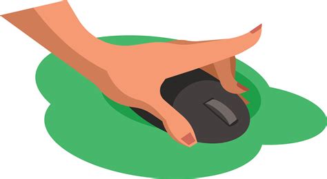 Hand Holds Computer Mouse Isolated Background 23166648 Vector Art At Vecteezy