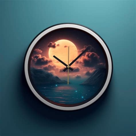 Premium Ai Image Moon Clock