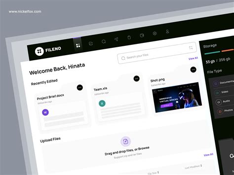 Fileno File Management Dashboard On Behance
