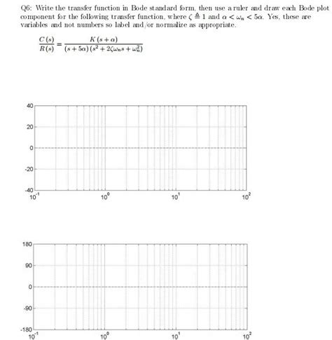 Solved Write The Transfer Function In Bode Standard Form