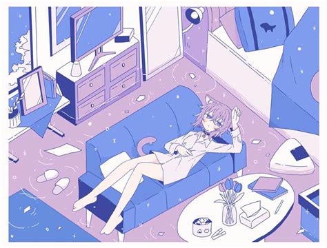 琥珀糖插画师アカシア的女孩插画图片 Bobopic