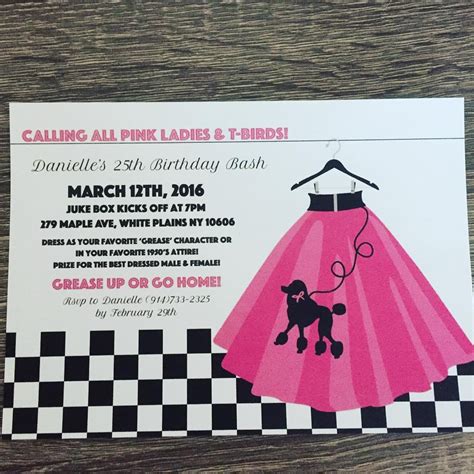 Grease Birthday Party Invitation At Mark Fletcher Blog
