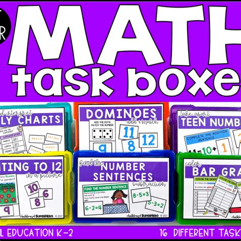 Mega Academic Task Box Bundle 2 Sets 192 Task Boxes Chalkboard