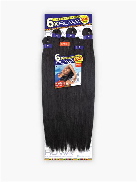 6x Ruwa Pre Stretched Braiding Hair 24 Sensationnel Brand Mias Hair