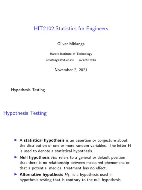 hypothesis testing pdf statistical significance statistical