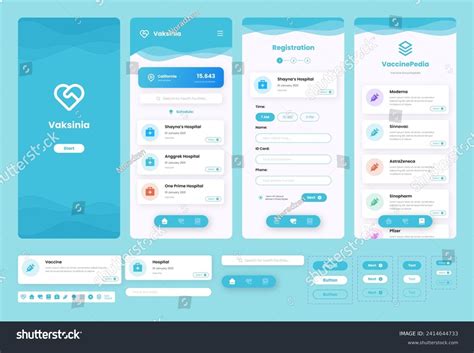 Vaccination User Interface Ui Design Kit Stock Vector Royalty Free 2414644733 Shutterstock