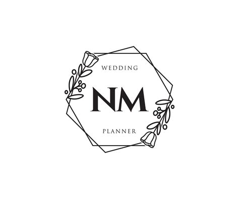 Initial Nm Feminine Logo Usable For Nature Salon Spa Cosmetic And