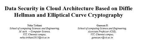 Paper Review On “security In Cloud Architecture Based On Diffie Hellman