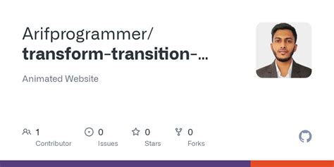 Github Arifprogrammertransform Transition Animation Animated Website