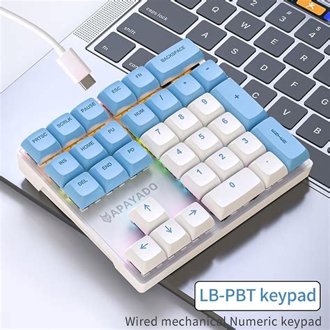 33 Key Wired Mechanical Numeric Keypad With Multi Color Lights Suitable Laptop Numeric Keyboard
