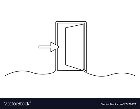 Entrance Line Icon Entry Door Sign Building Exit Vector Image