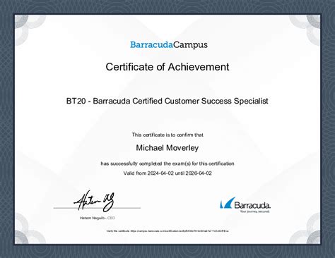 Verified Certification Barracuda Campus