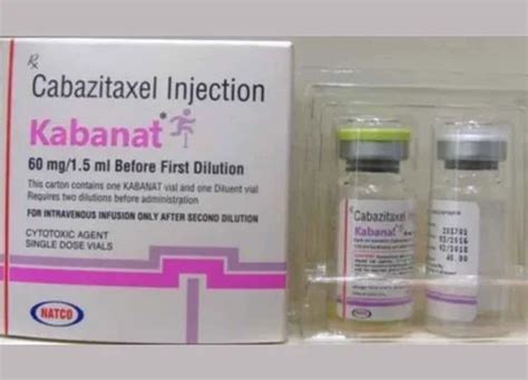 Kabanat Natco 60mg Cabazitaxel Injection Packaging Vial 1 5 Ml At Rs 12000 Vial In New Delhi