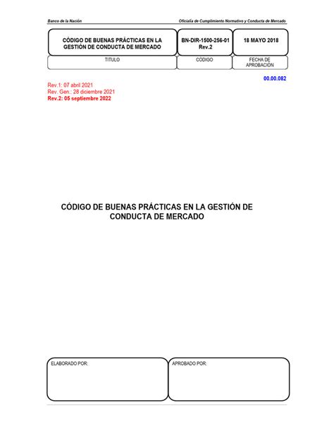 Código De Buenas Prácticas En La Gestión De Conducta De Mercado Pdf