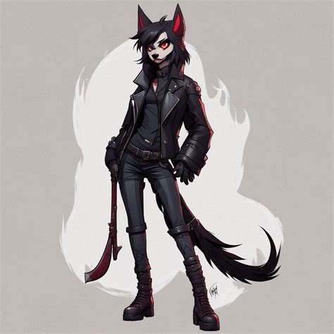 Hell Hound Female From Hazbin Hotel All Black Wit By Megarafoxfire On