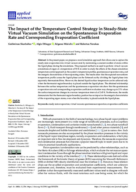Pdf The Impact Of The Temperature Control Strategy In Steady State