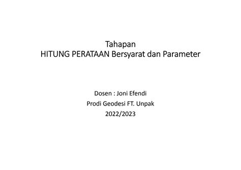 SOLUTION Ringkasan Hitung Bersyarat Dan Parameter Studypool