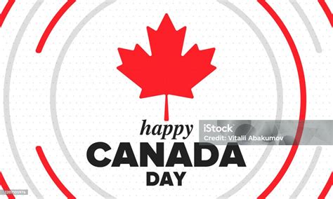 해피 캐나다의 날 7 월 1 일 연례 를 기념하는 국경일 캐나다 국기입니다 단풍 잎 애국심과 요소 포스터 카드 배너 및 배경 벡터 일러스트레이션 7월에 대한 스톡 벡터 아트