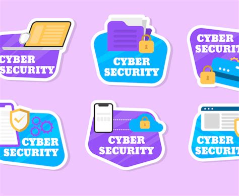 Modern Cyber Security Sticker Collection Vector Art And Graphics