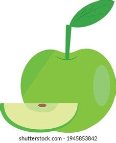 Green Apple Fruit Isolated Element Vector Stock Vector Royalty Free
