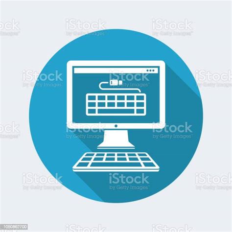 Usb 키보드 및 Pc 바탕 화면벡터 평면 최소한의 아이콘 Usb 케이블에 대한 스톡 벡터 아트 및 기타 이미지 Usb 케이블 구매 네트워크 연결 플러그 Istock