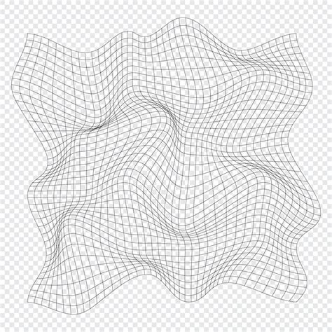 Premium Vector Distorted Square Grid Wireframe Wave Geometry Grid