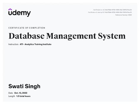 Dbms Certificate Udemy Pdf