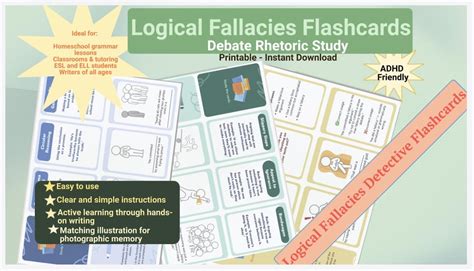 Logical Fallacy Detective Flashcards Critical Thinking Games Visual