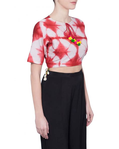 Red Shibori Blouse By Free Living The Secret Label
