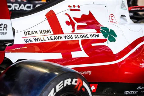 アルファロメオf1、引退のキミ・ライコネンのマシンにお別れメッセージ 『これからはほっときます』 F1アブダビgp 【 F1 Gate Com
