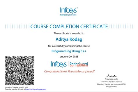 Aditya Kodag On Linkedin C Codingjourney Infosysspringboard
