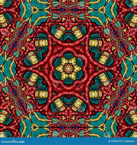 3d Effect Abstract Hexagonal Geometric Fractal Pattern Stock Illustration Illustration Of