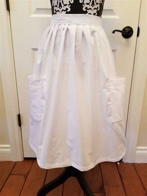 White Pioneer Gathered Half Apron Pioneer Costume Trek Etsy