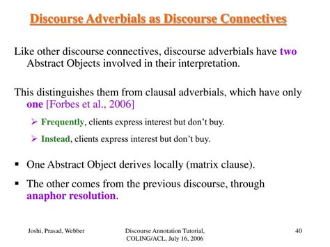 Ppt Discourse Annotation Discourse Connectives And Discourse